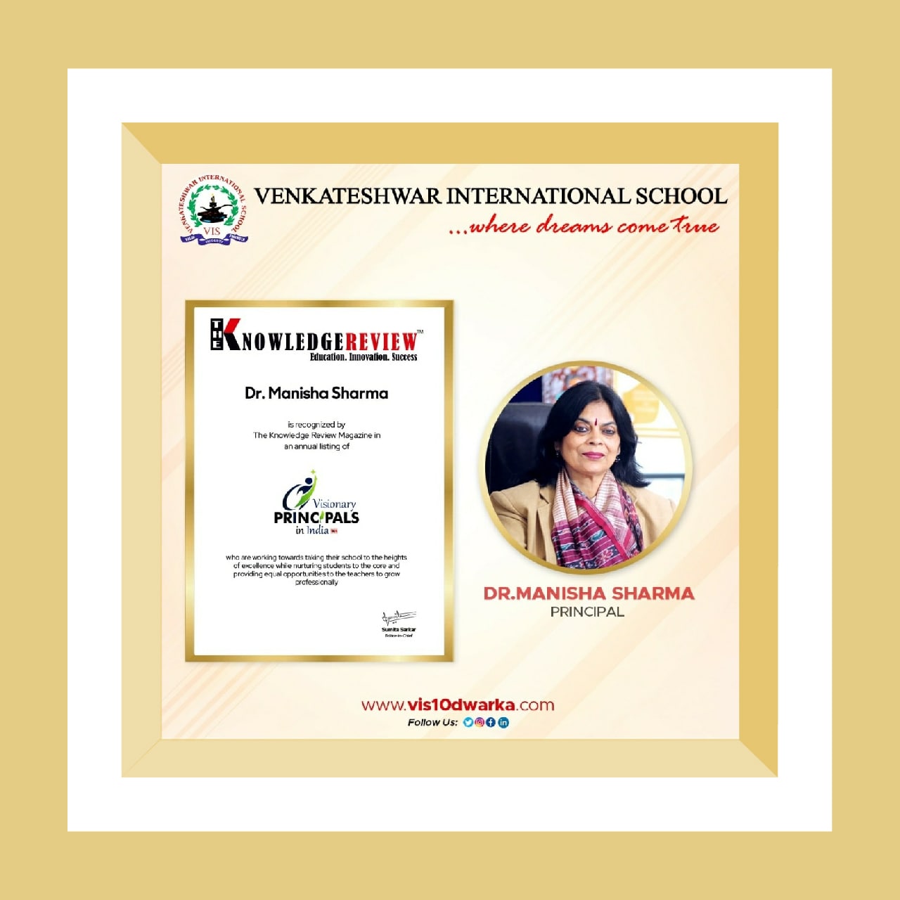 Awards & Recognitions | Leading School in Dwarka | VIS