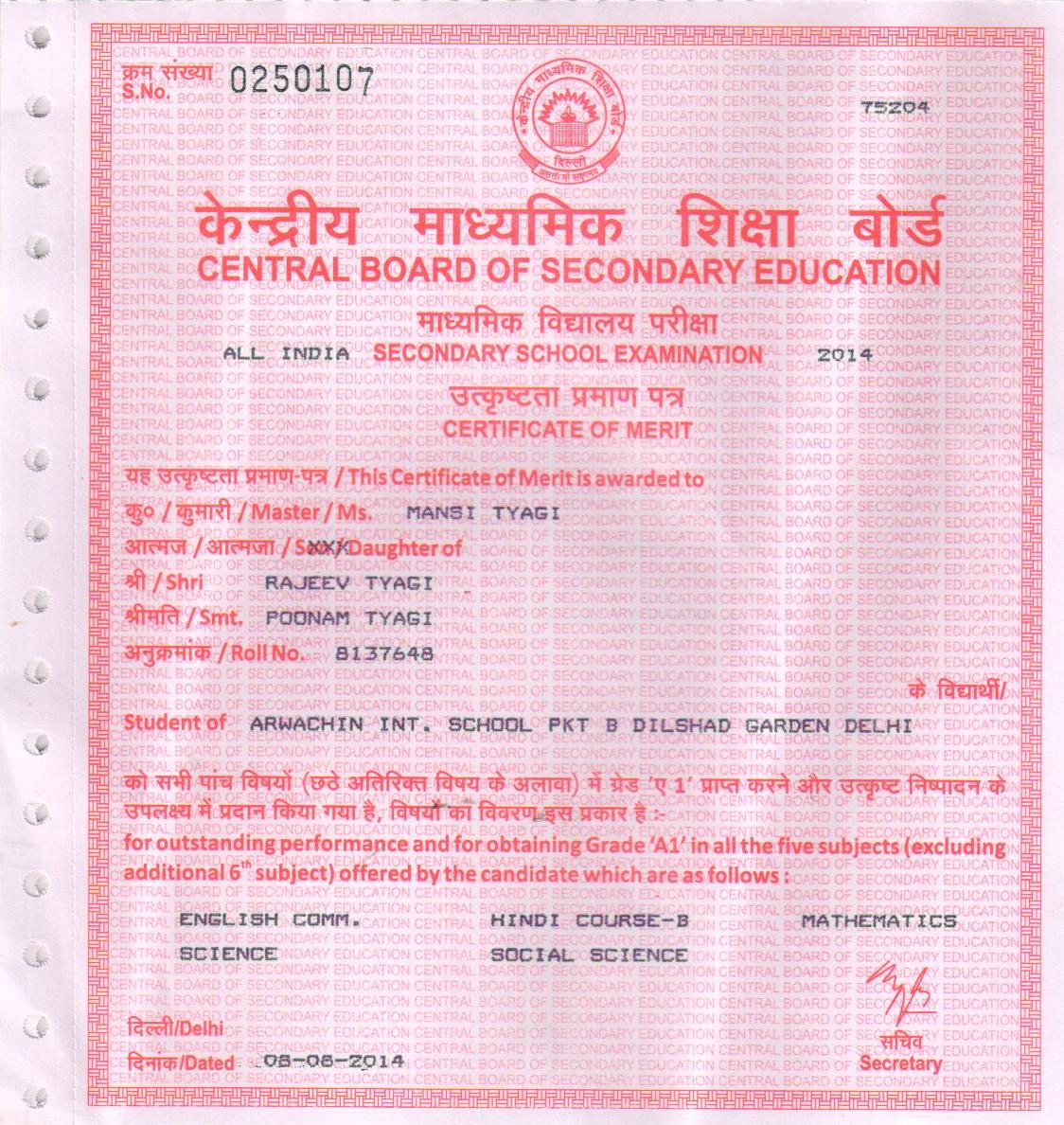 Certificates Of Merit Certificates Of Merit